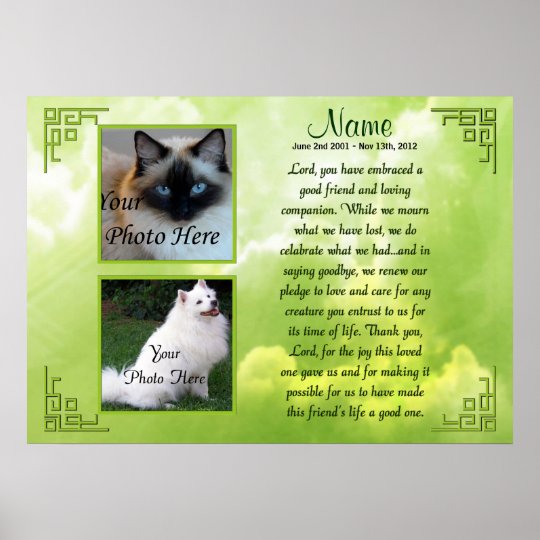 Pet Memorial Poster Print - Religious - Cat Dog | Zazzle.com