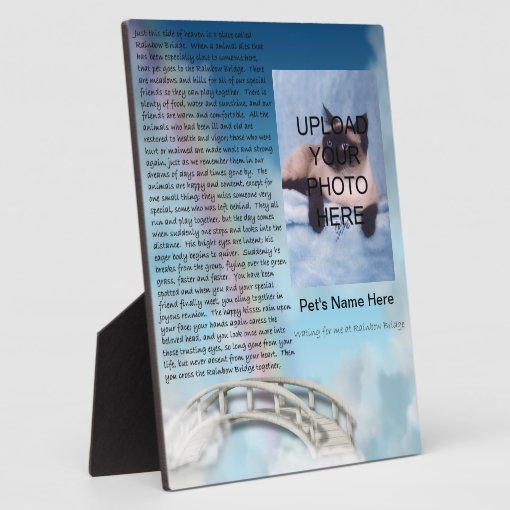 Pet Memorial Rainbow Bridge Plaque - Personalize | Zazzle