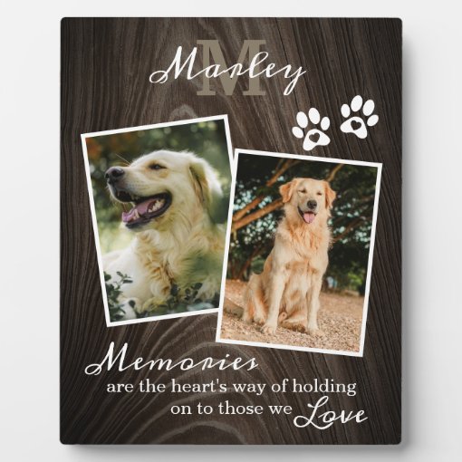 Pet Memorial Rustic Quote Photo Plaque | Zazzle