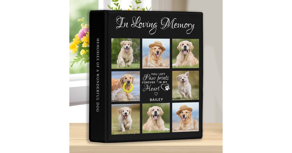 Pet Memorial Scrapbook Pet Loss Dog Photo Album Mini Binder | Zazzle