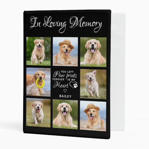 Pet Memorial Scrapbook Pet Loss Dog Photo Album Mini Binder | Zazzle