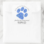 Pet Memorial Seed Packet Paw Print Forget Me Knot Square Sticker | Zazzle