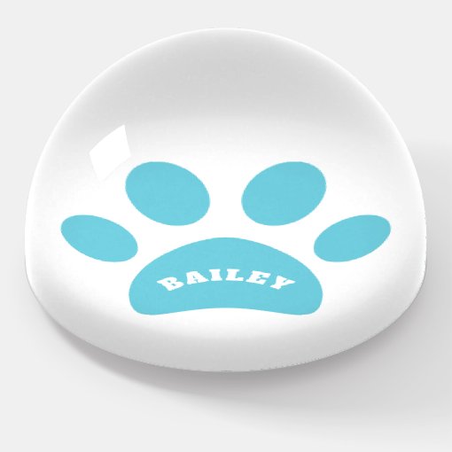 Pet Name | Cute Paw Print Paperweight | Zazzle