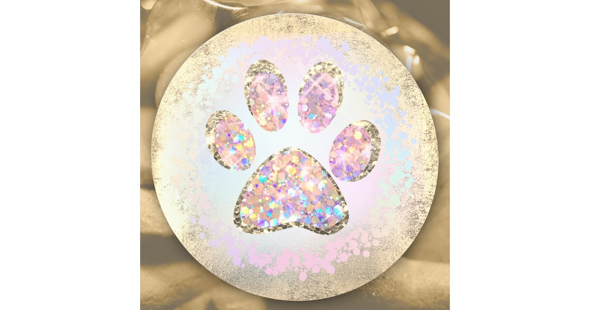 pet paw print design classic round sticker | Zazzle