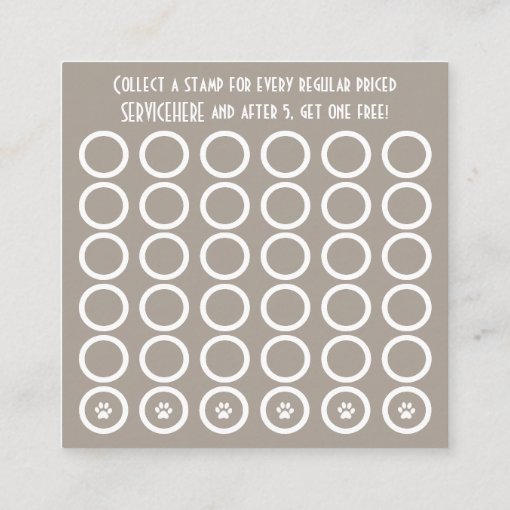 pet paw stamp card | Zazzle