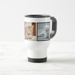 Pet photo personalized travel mug | Zazzle