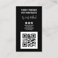 Pet Portrait Art QR Code Business Card | Zazzle
