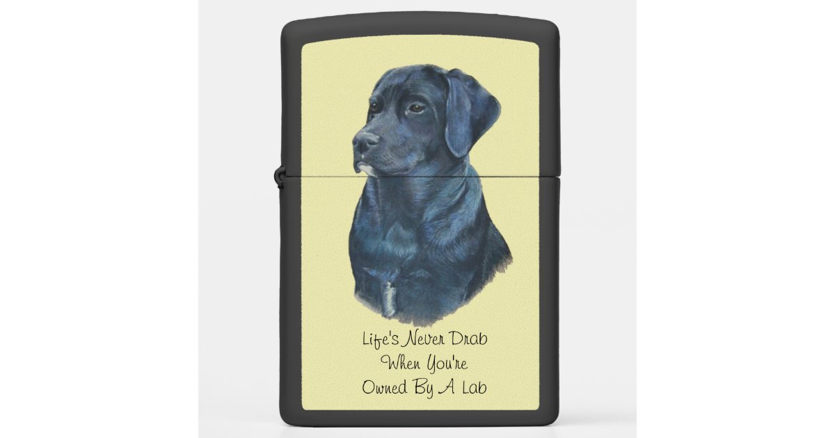 pet portrait picture of black labrador dog zippo zippo lighter | Zazzle