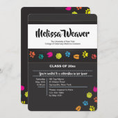 Pet Prints Veterinary School Graduation Invitation | Zazzle