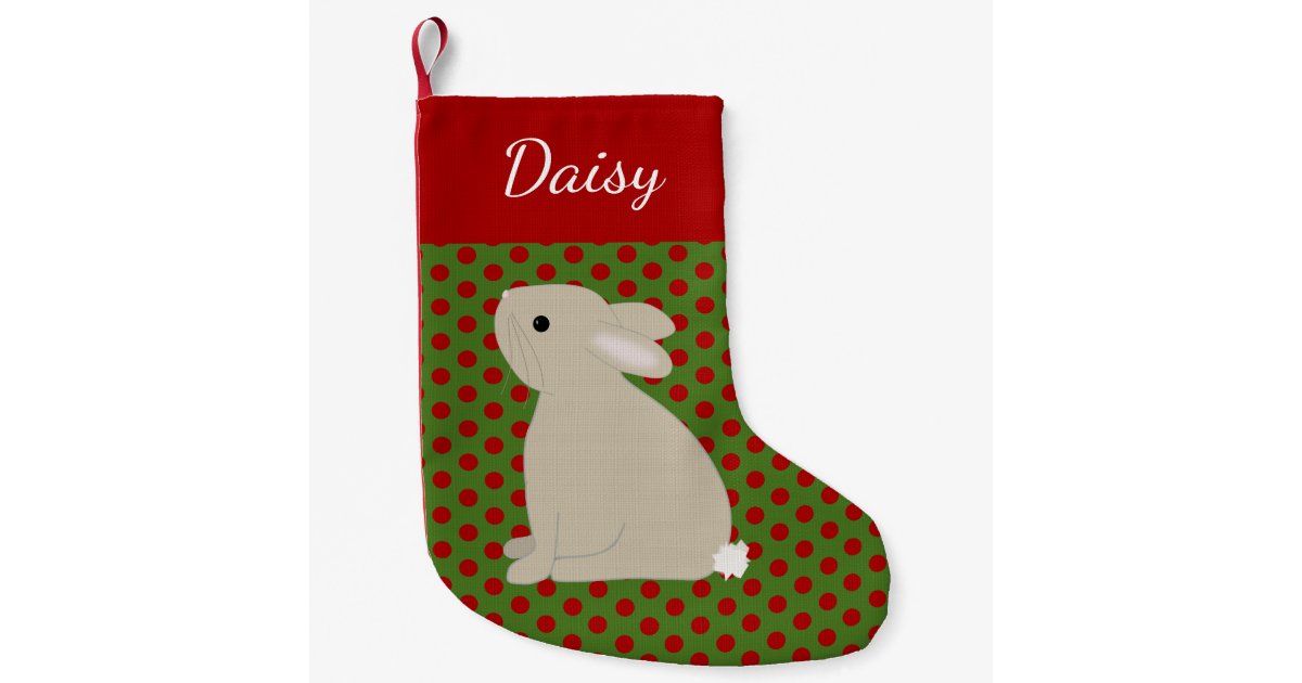 Pet Rabbit Personalized Christmas Small Christmas Stocking | Zazzle