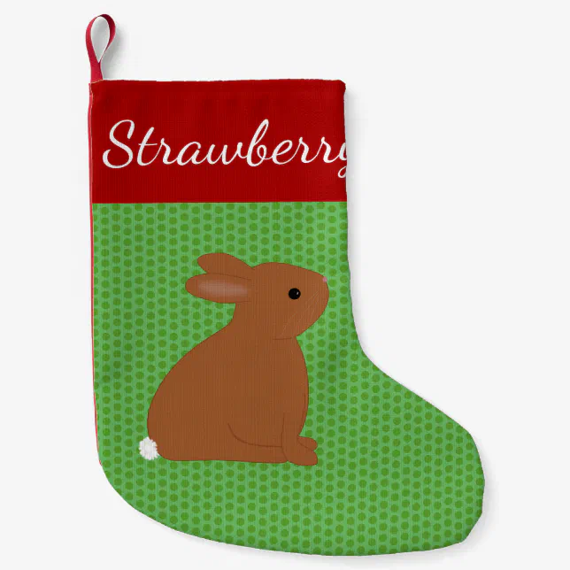 Pet Red Rabbit Personalized Christmas Small Christmas Stocking | Zazzle