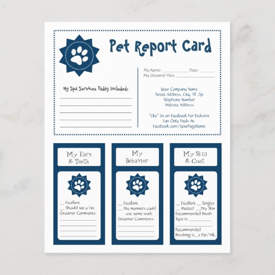 Pet Report Cards - Blue | Zazzle.com