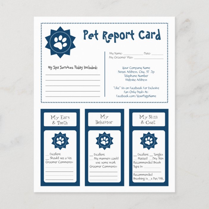 Pet Report Cards - Blue | Zazzle.com