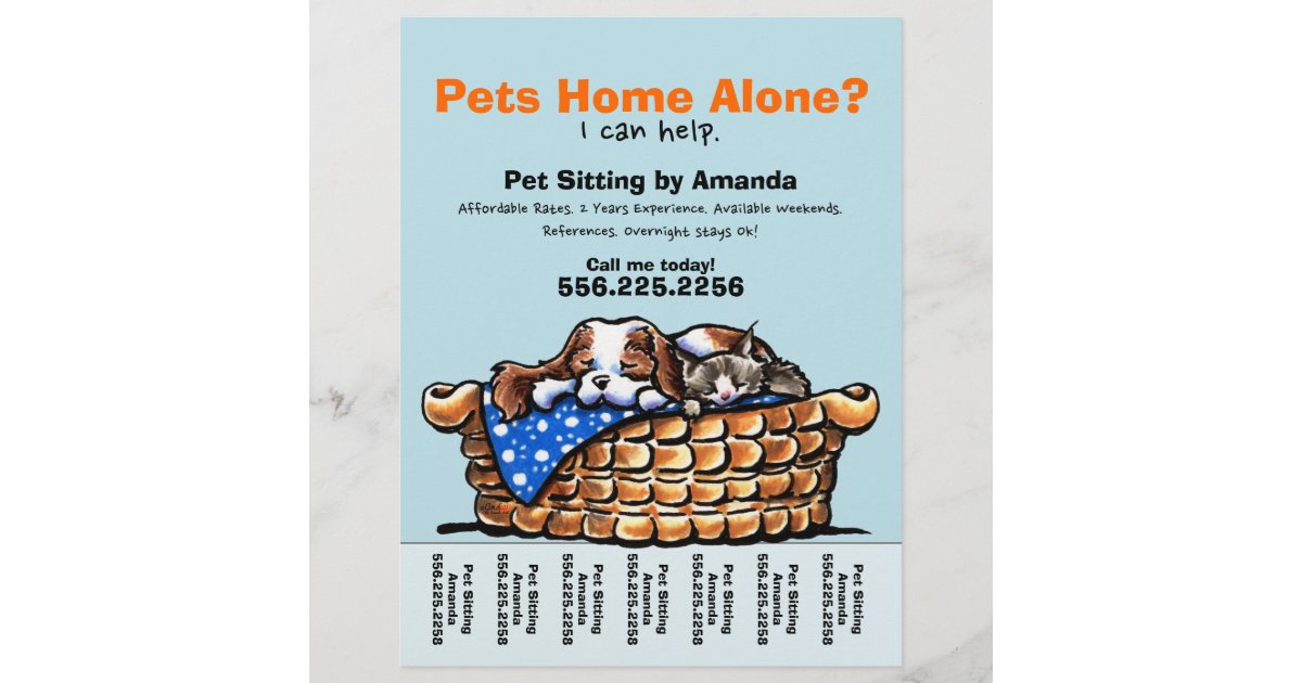 Pet Sitter Sitting Personalized Tear Sheet | Zazzle