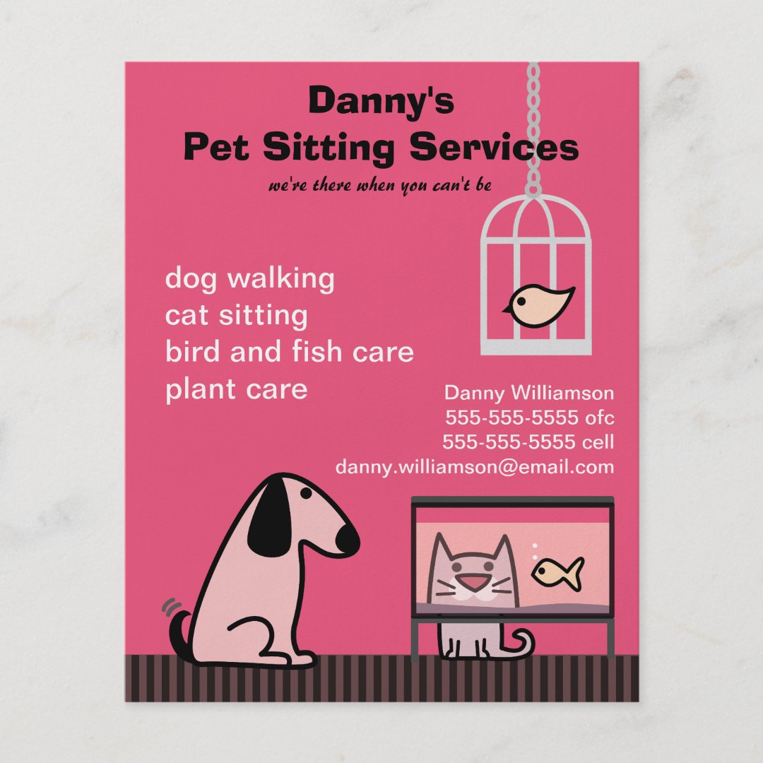 Pet Sitter's Dog & Cat Red Flyer | Zazzle