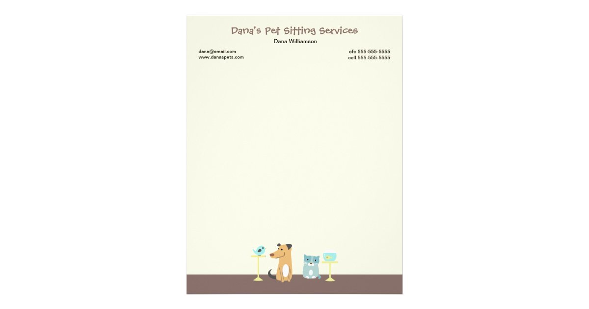 Pet Sitter's Letterhead | Zazzle.com