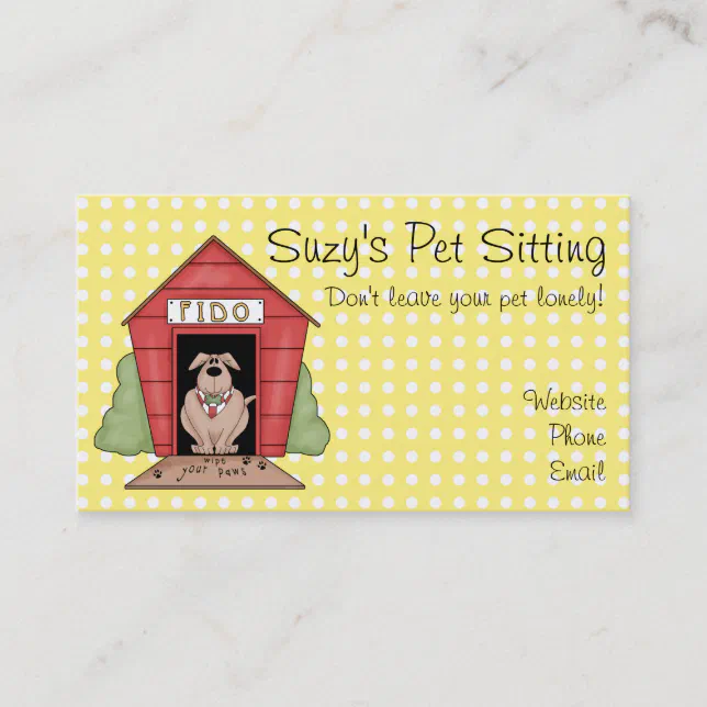 Pet Sitting Business Cards | Zazzle
