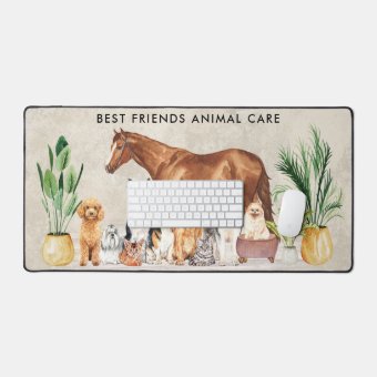 Pet Sitting Dog Cat Horse Elegant Animals Desk Mat | Zazzle