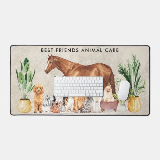 Pet Sitting Dog Cat Horse Elegant Animals Desk Mat | Zazzle