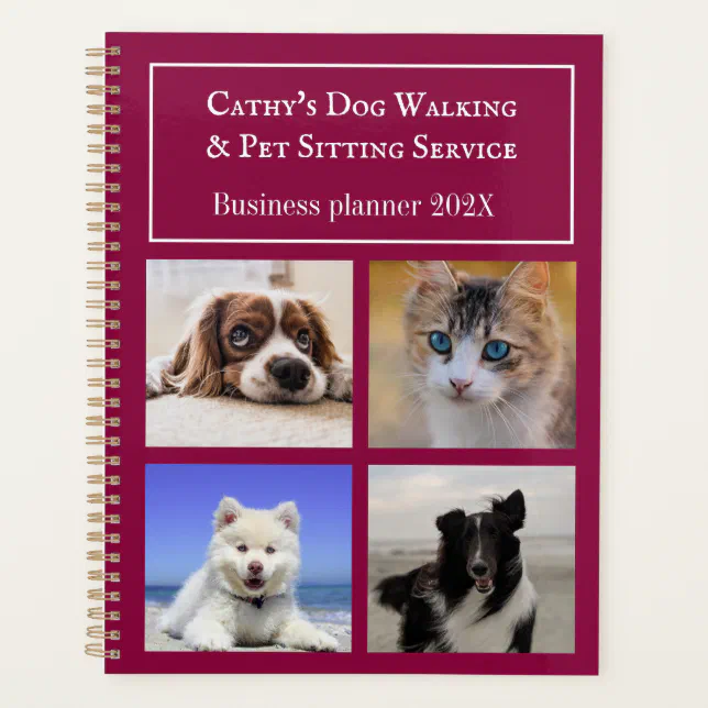 Pet Sitting Dog Walking Service Personalized Photo Planner | Zazzle