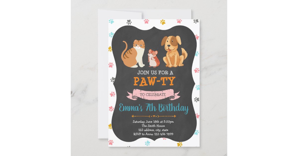 Pet store birthday party invitation | Zazzle