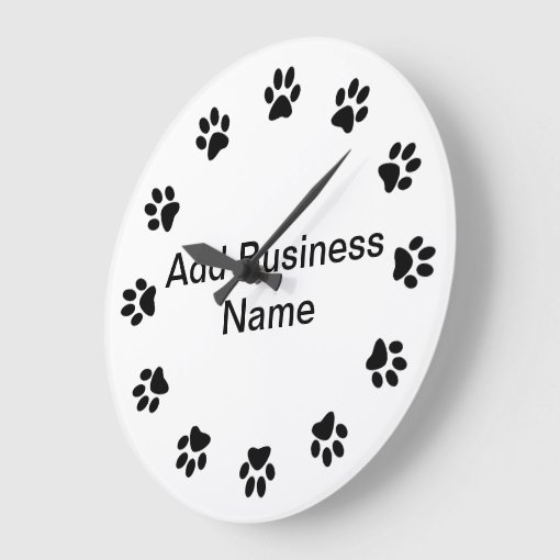 Pet Store Dog PAWS WALL CLOCK | Zazzle