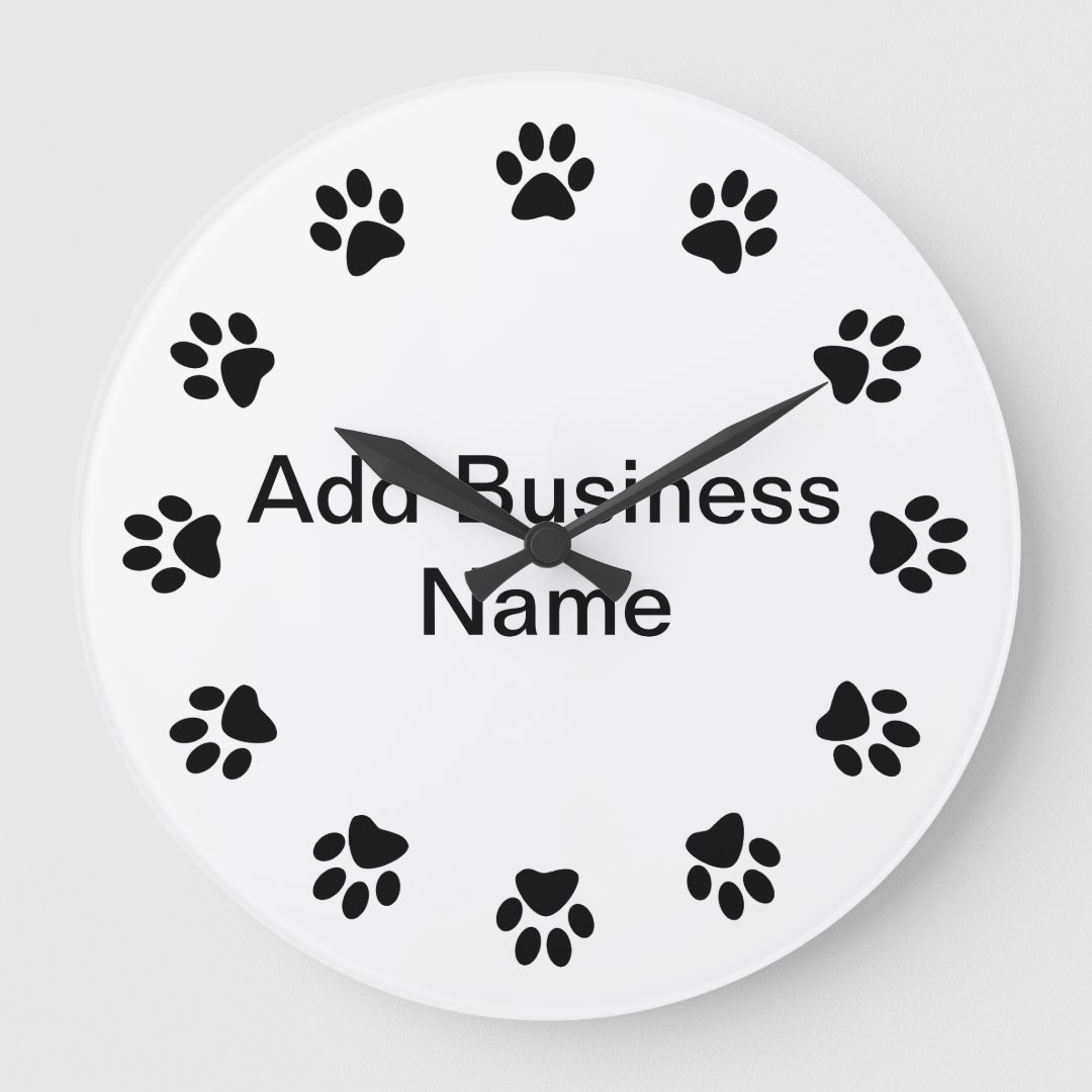 Pet Store Dog PAWS WALL CLOCK | Zazzle