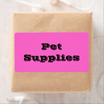 Pet Supplies in Pink Moving Labels | Zazzle