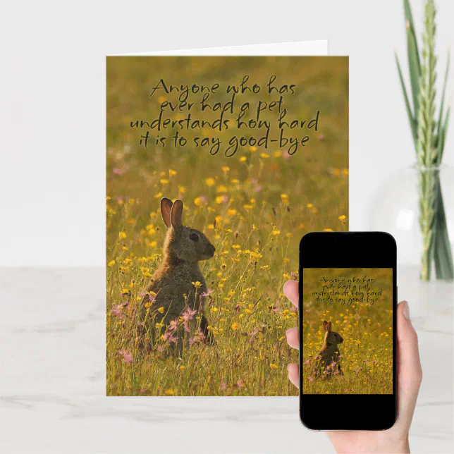 Pet Sympathy Card - Loss Of Pet Rabbit | Zazzle