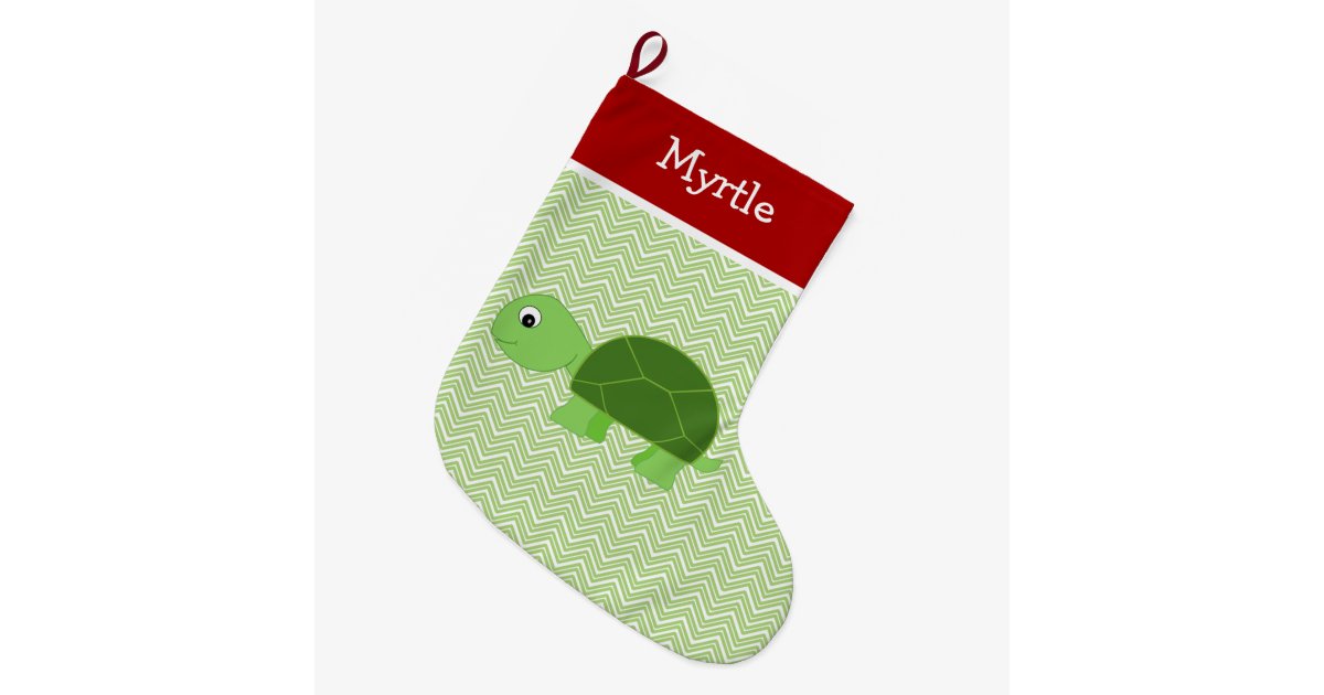 Pet Turtle Personalized Large Christmas Stocking | Zazzle