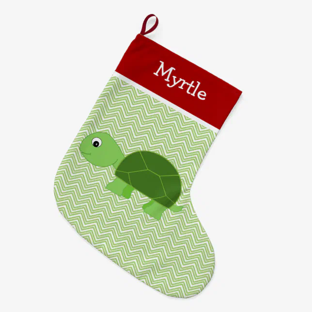Pet Turtle Personalized Large Christmas Stocking | Zazzle