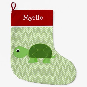 Pet Turtle Personalized Large Christmas Stocking | Zazzle