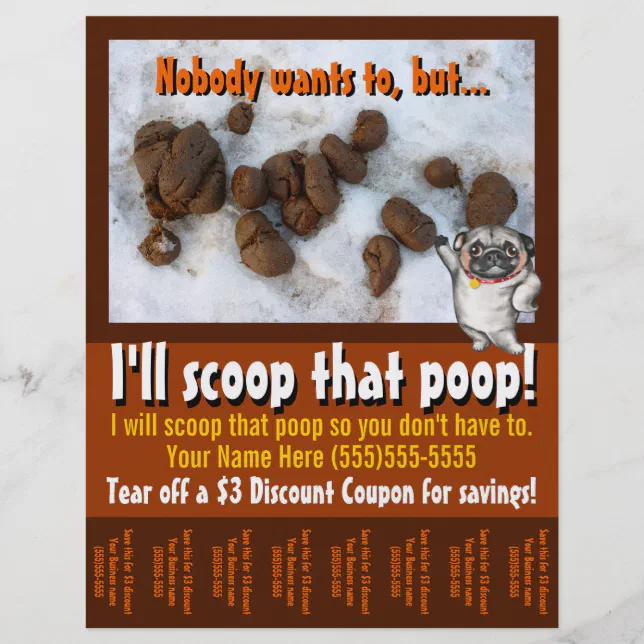 Pet Waste Removal.Pooper Scooper.Custom promo Flyer | Zazzle