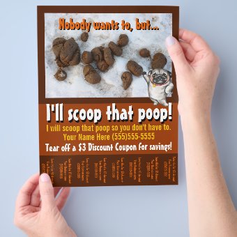 Pet Waste Removal.Pooper Scooper.Custom promo Flyer | Zazzle