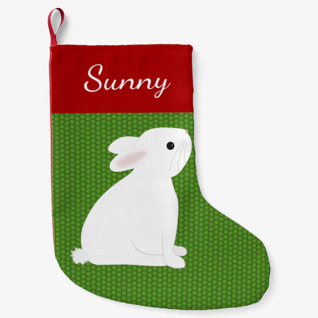 Pet White Rabbit Small Christmas Stocking | Zazzle