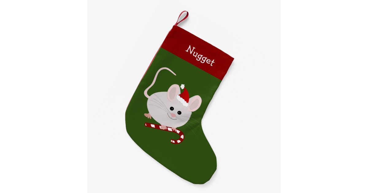 Pet White Santa Hat Mouse Christmas Stocking | Zazzle