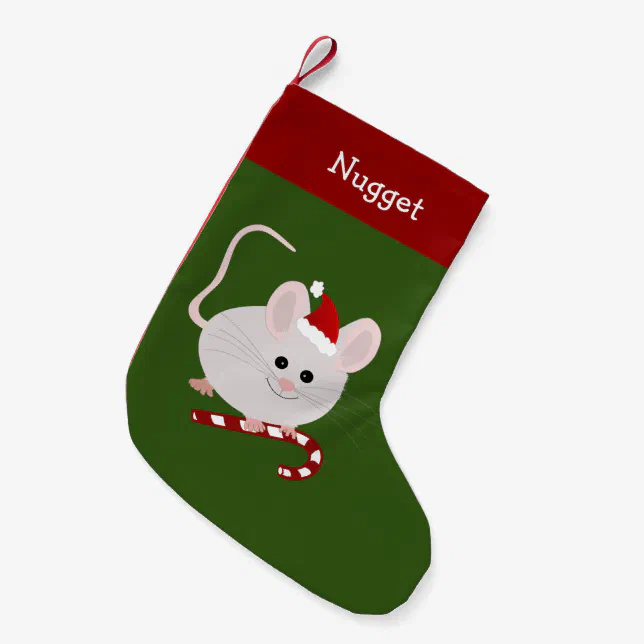 Pet White Santa Hat Mouse Christmas Stocking | Zazzle