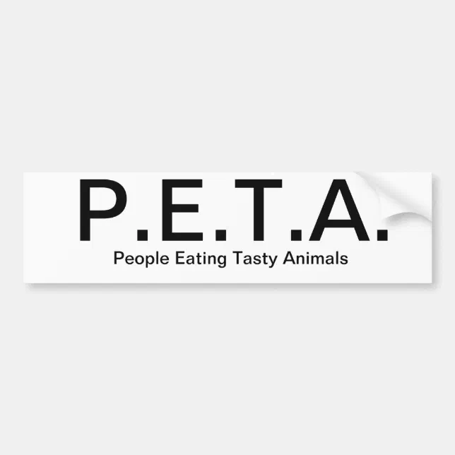PETA BUMPER STICKER | Zazzle