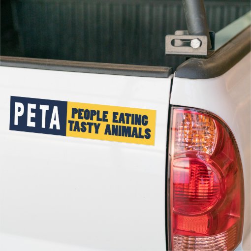 PETA People Eating Animals Bumper Sticker | Zazzle