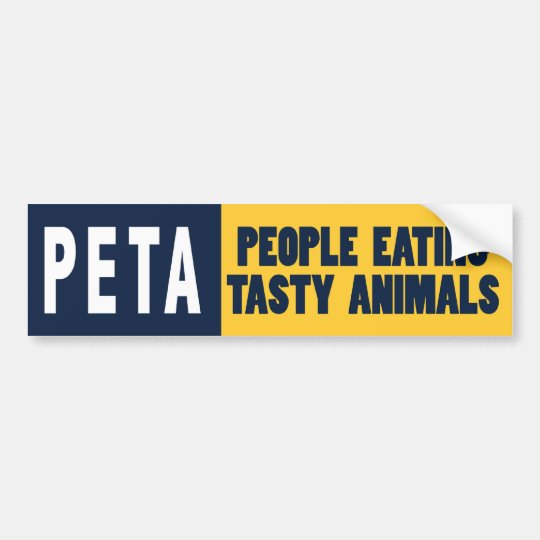 PETA People Eating Animals Bumper Sticker | Zazzle.com