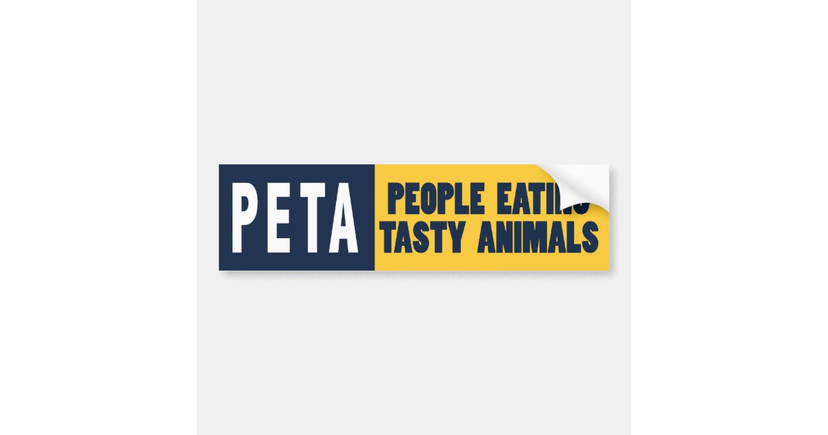 PETA People Eating Animals Bumper Sticker | Zazzle