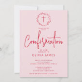 Petal Pink Girls Confirmation Invitation | Zazzle