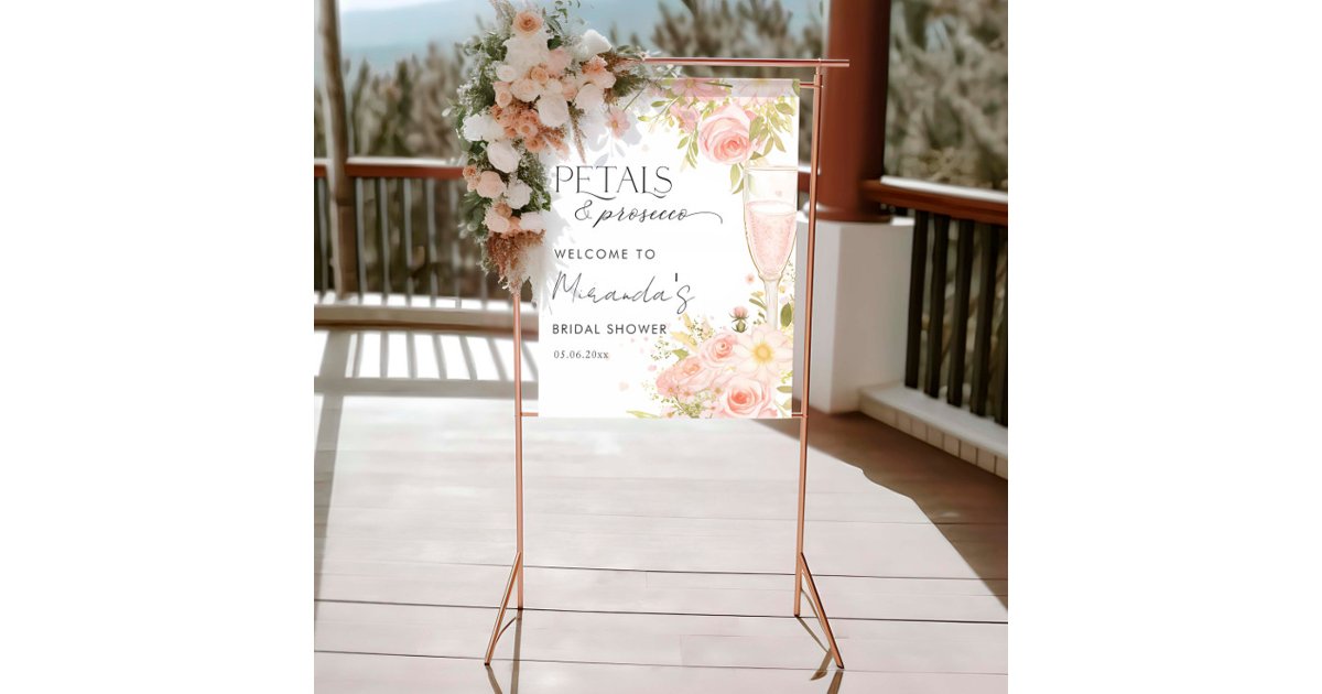 Petals And Prosecco Bridal Shower Foam Board | Zazzle