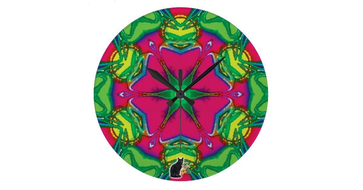Petals Kaleidoscope Large Clock | Zazzle.com