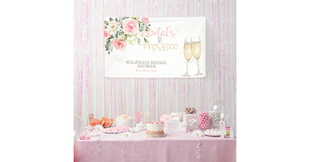 Petals & Prosecco Bridal Shower Banner | Zazzle