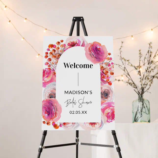 Petals & Prosecco Bridal Shower Welcome Sign | Zazzle