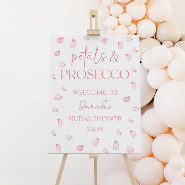 Petals & Prosecco Bridal Shower Welcome Sign | Zazzle