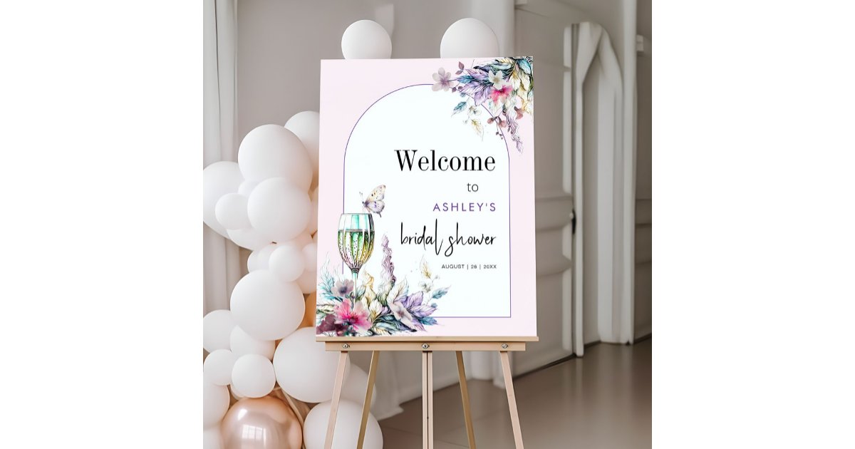 Petals & Prosecco Floral Arch Bridal Shower Foam Board | Zazzle