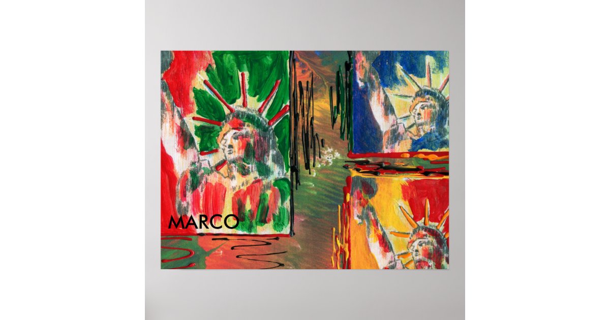 Peter Max style original signed acrylic painting Poster | Zazzle