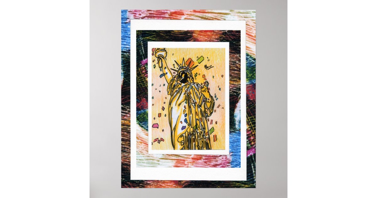 Peter Max style original signed acrylic painting Poster | Zazzle